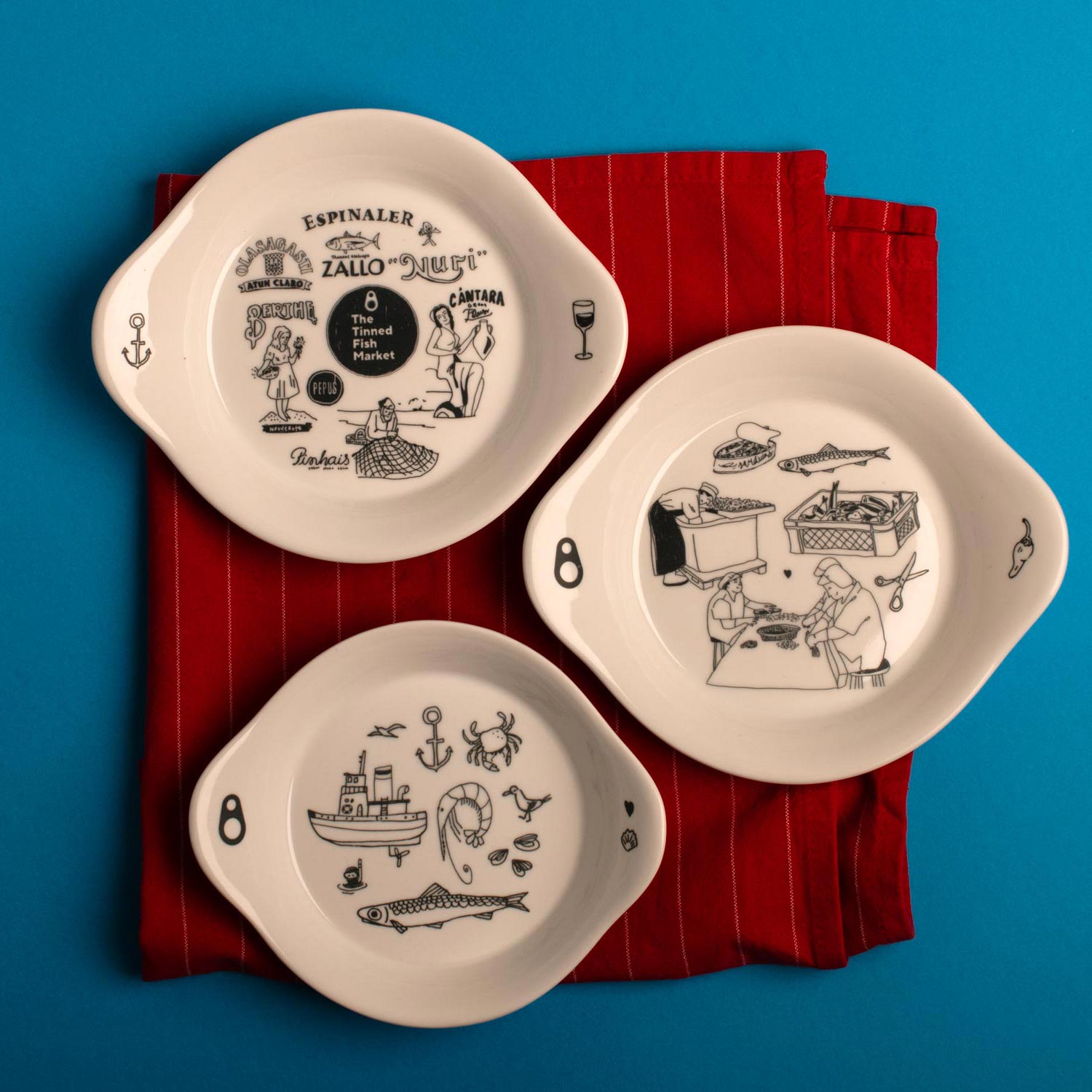 Tinned Fish Books, Plates and Fork | The Tinned Fish Market