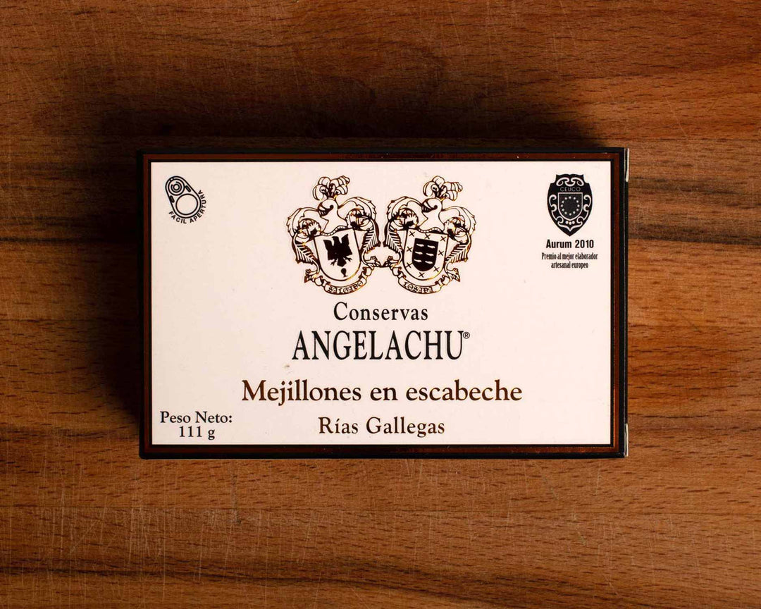 Galician mussels in escabeche | Angelachu – The Tinned Fish Market